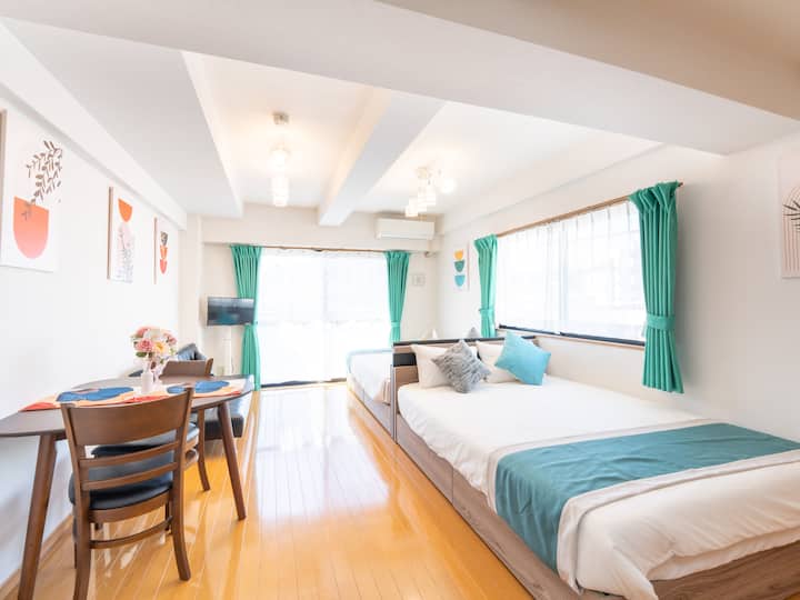 ④/ 桜坂駅徒歩1分/博多駅まで電車で10分/最大5人/ラグジュアリーダブルベッド2台/32m2 - Fukuoka