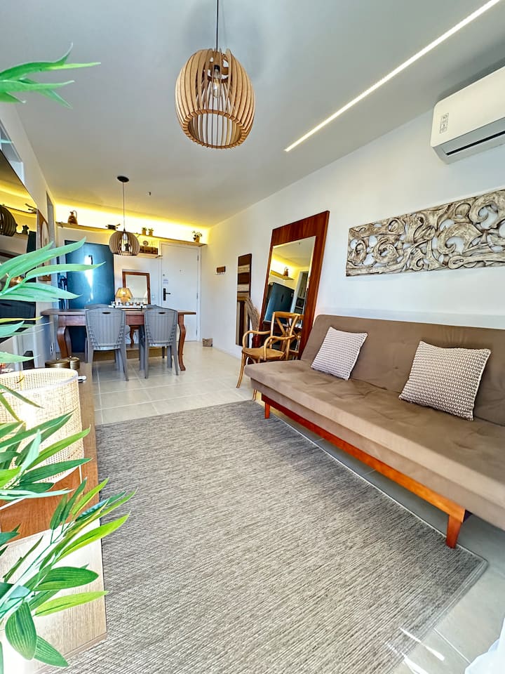Flat Em Copacabana Com Varanda, Piscina E Sauna - Copacabana