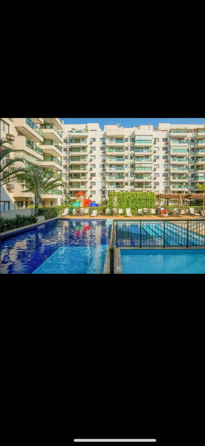 Apto Luxo, 5 Min Da Praia, Piscina, Segurança 24h - Recreio