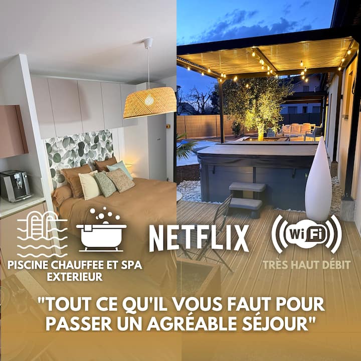The Eucalyptus Suite: Spa & Heated Pool - Mâcon