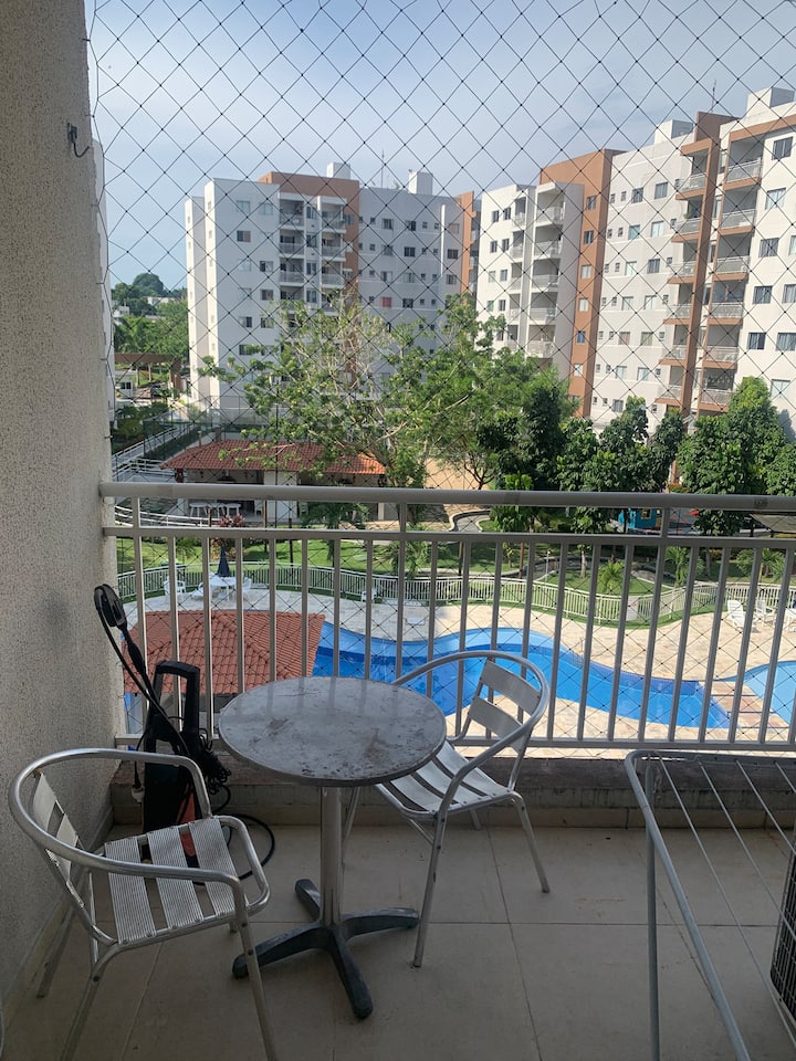 Apartamento Com Varanda E Vista Para A Piscina - マナウス