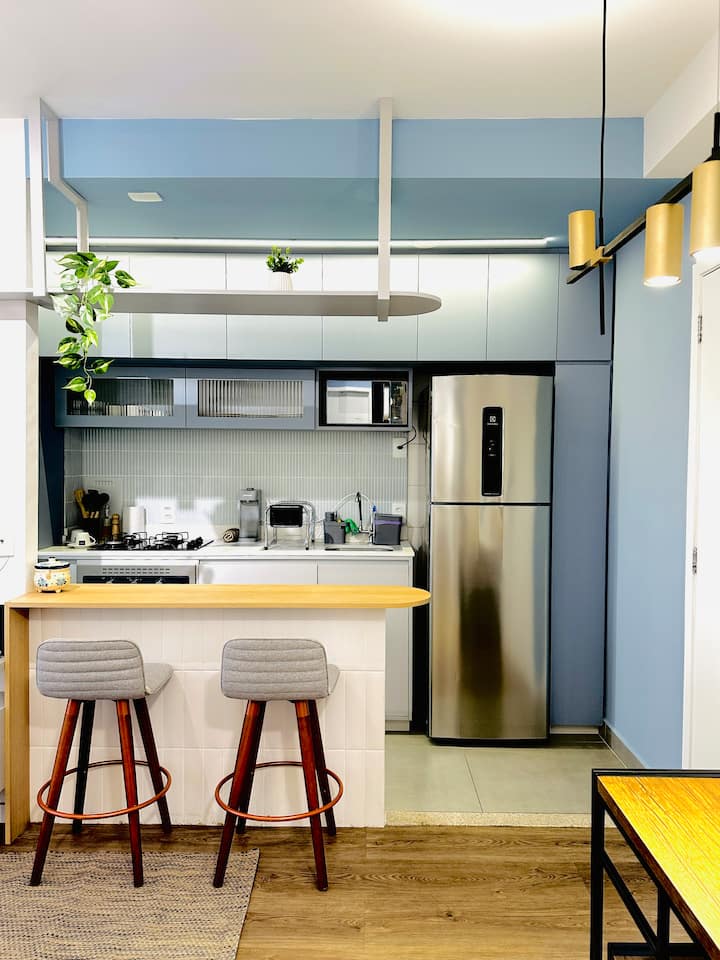 Blue Design | Apê Novo E Completo, Perto De Tudo - Campinas