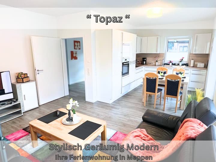 "Topaz Ebenerdig Terrasse Neu Free Wifi 2 Sz Küche - Meppen