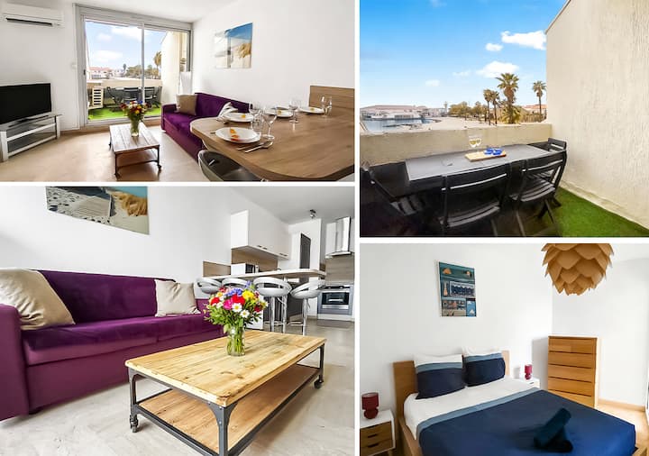 T2 Moderne, Cosy, Terrasse Vue Mer & Climatisation - Mèze