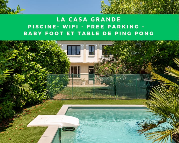 Casa Grande - Free Parking - Wifi - Piscine - Jeu - Carcassonne
