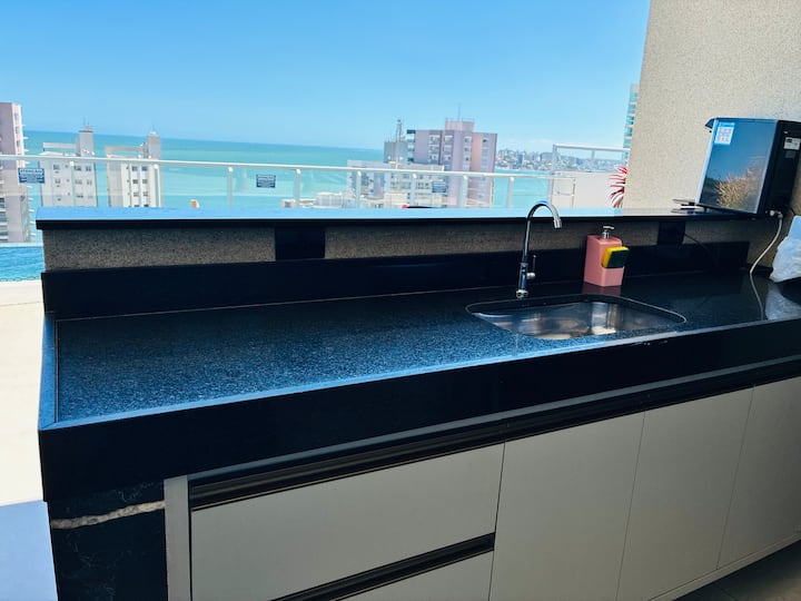 Vista Incrível Da Praia Do Morro! Amplo P/ Grupos! - Brazilië