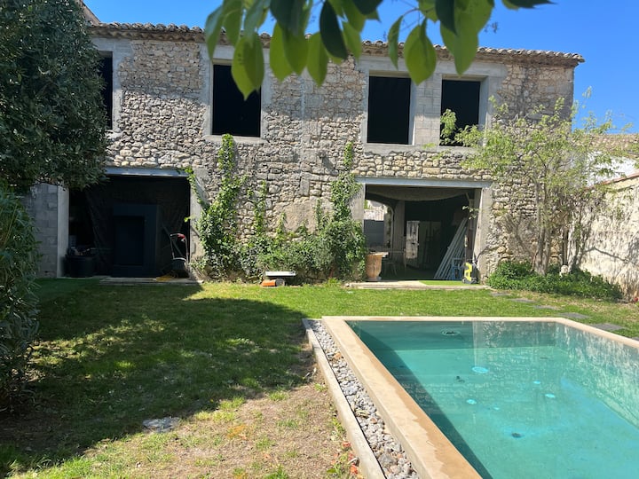 Belle Maison Vigneronne De Village Avec Piscine - Lunel