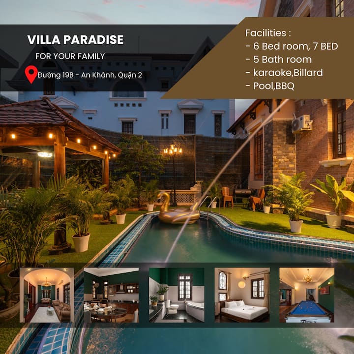 Villa Paradise/ktv/billards/garden Bbq+pool - Vietnam