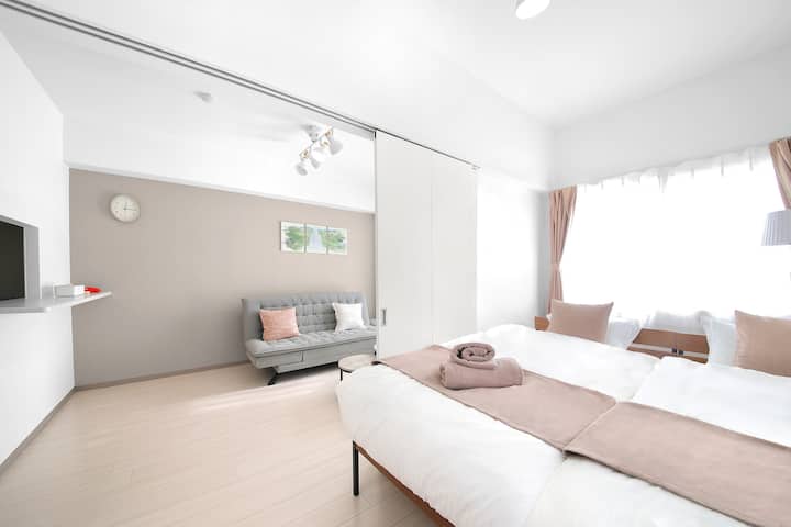 中島公園駅徒歩6分 駐車場有りシモンズベッドとリファアメニティ完備・洗濯乾燥可能 長期ステイ - Sapporo