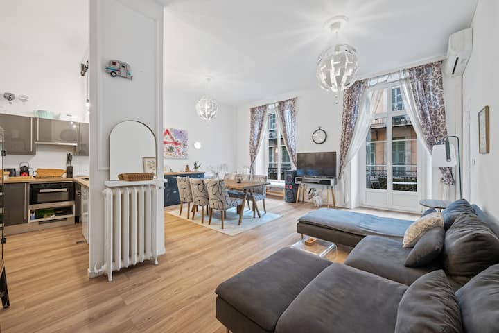 Hypercentre - Grand Appartement 3 Chambres Wifi/ac - Nizza