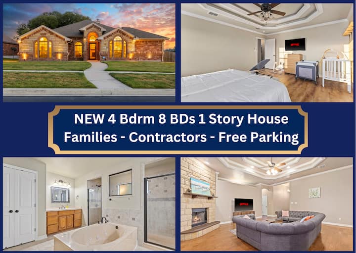 New Killeen House 8-10ppl Families & Groups, Pets - Harker Heights, TX