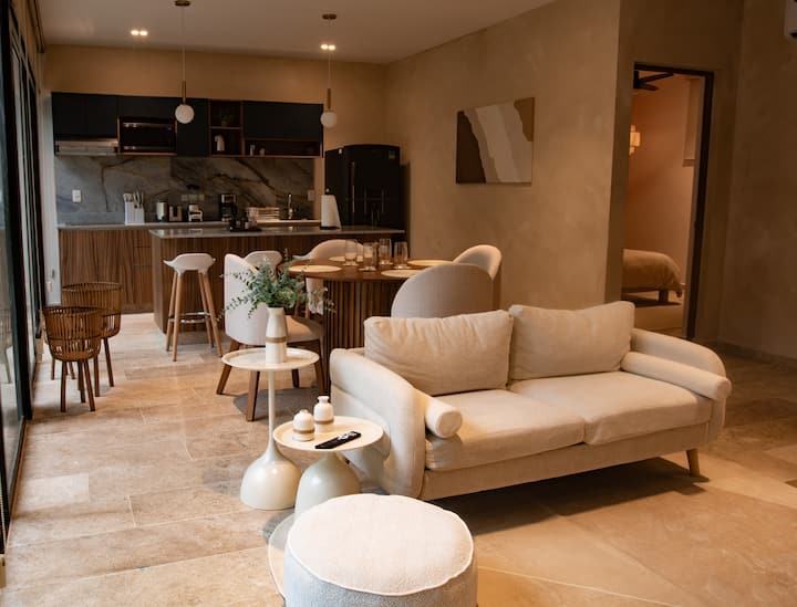 Cómodo/natural Depto. Japandi Temozon Nte/ Piscina - Mérida