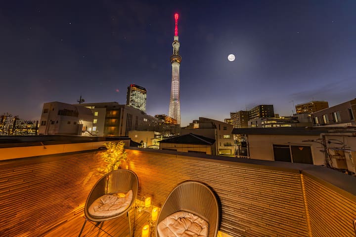 【New Open!】kuzen Sky 東京スカイツリー徒歩3分｜新築90㎡｜最大8名｜無料駐車場 - Asakusa