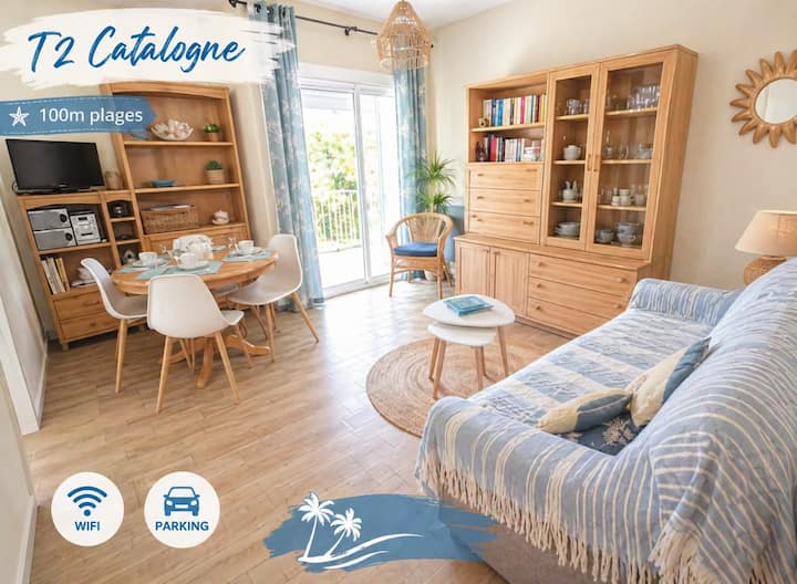 Le Catalogne-t2 Climatisé-wifi-parking Privé - Canet-en-Roussillon