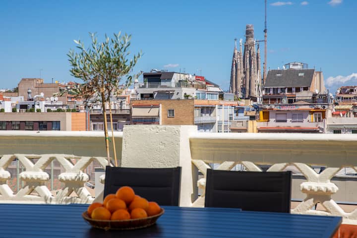 Luxurious Penthouse Next Paseo De Gracia Ac/wifi - Barcelone