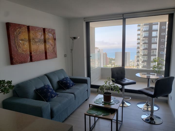 Depto. En Concón Con Piscina En Costa De Montemar - Chile