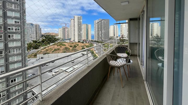 Acogedor Departamento Con Terraza Y Linda Vista - Concón