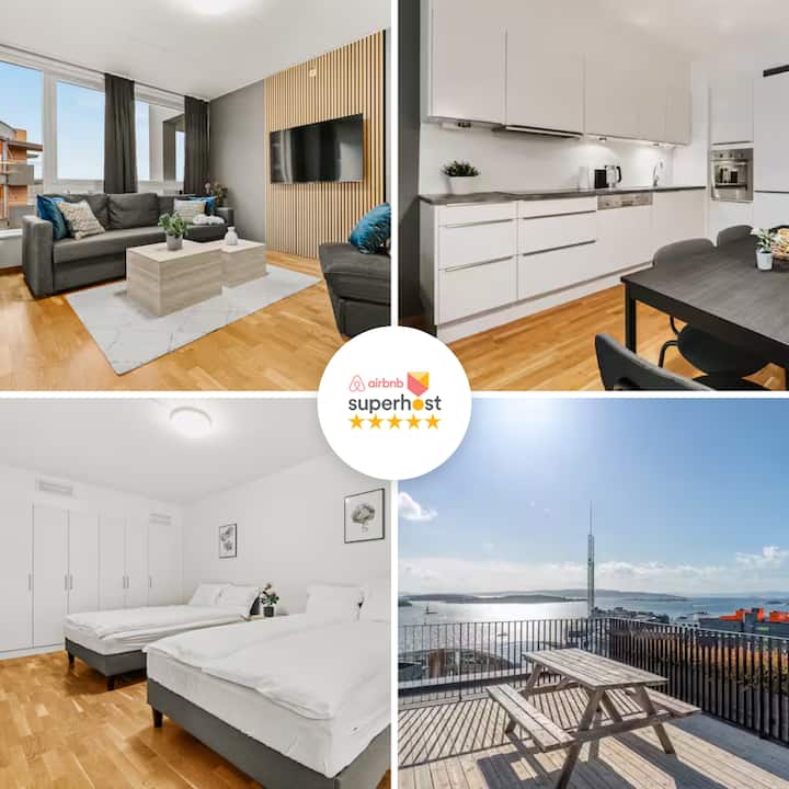 Oslo Waterfront | Rooftop | 7 Guests | Fjord View - Oslo