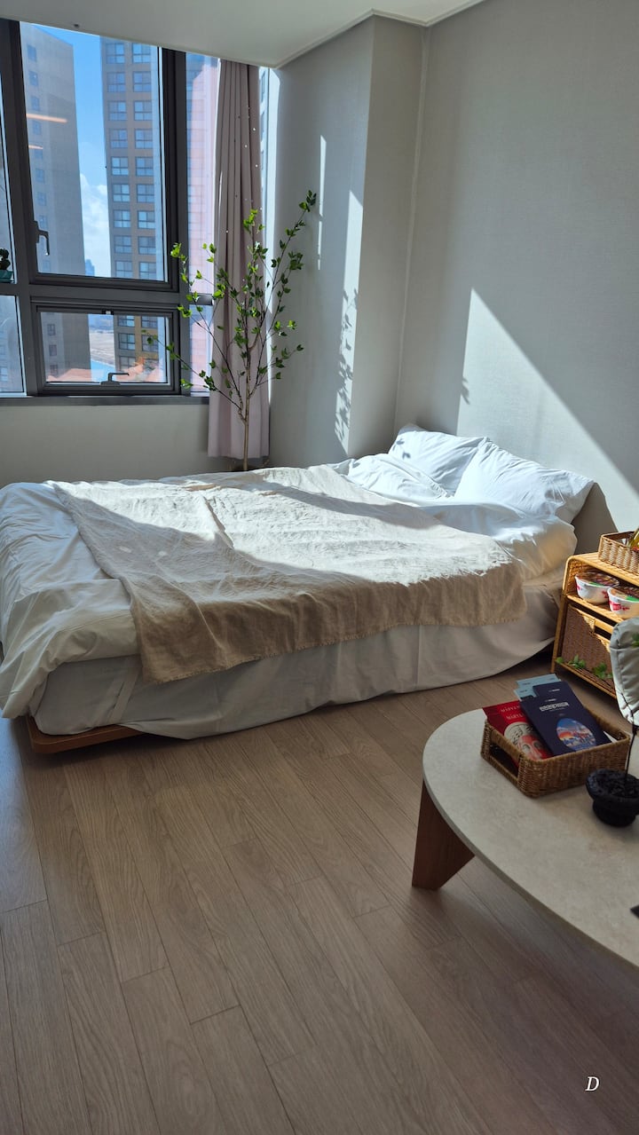 #신규오픈
#송도#풀옵션
#역도보5분!
#헬스,커피,라면! #넓은방#고층
#인생야경!킹침대 - Incheon