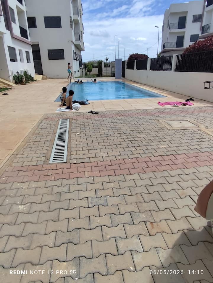 Appartement Familial 3 Chambres & Piscine - Bouznika