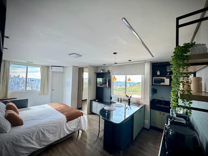 Flat Luxo, Prático, Com Garagem - 美景市