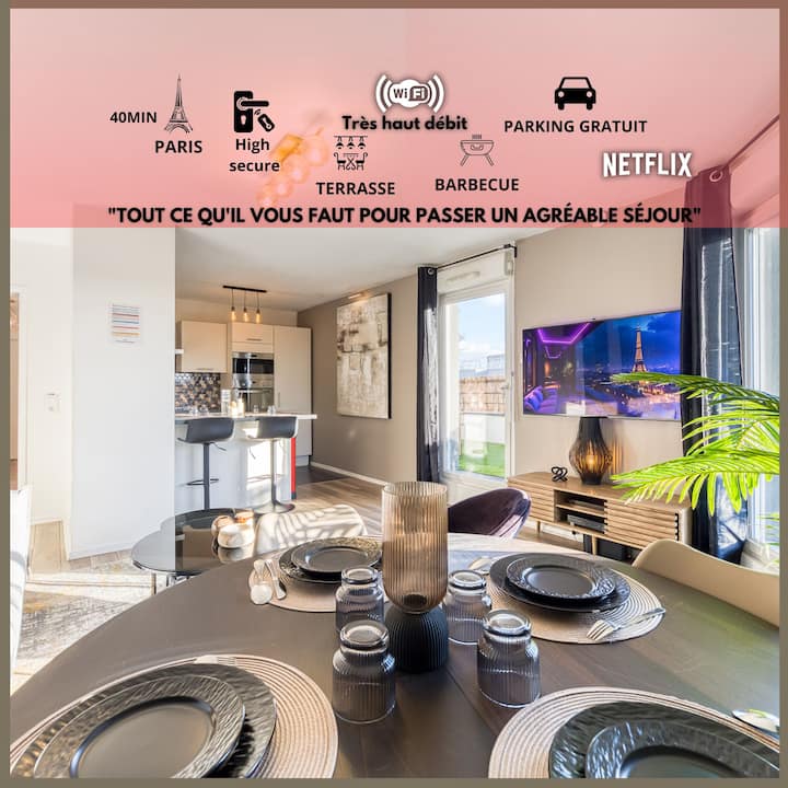 Skylounge • Familles & Pros•terrasse+bbq•parking - Maisons-Laffitte