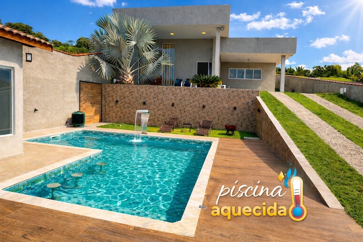 Casa C/ Churrasqueira, Piscina Aquecida E 4 Suítes - Brazil