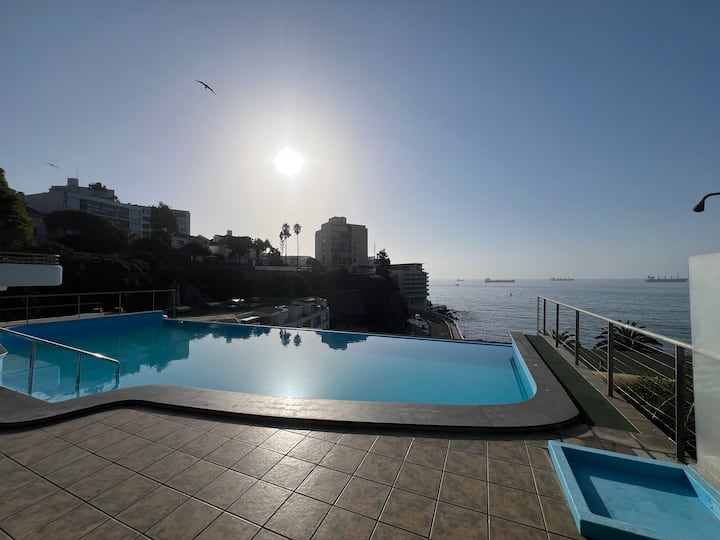 Depto. Familiar Con Vista Al Mar-ubicacion De Lujo - Valparaíso