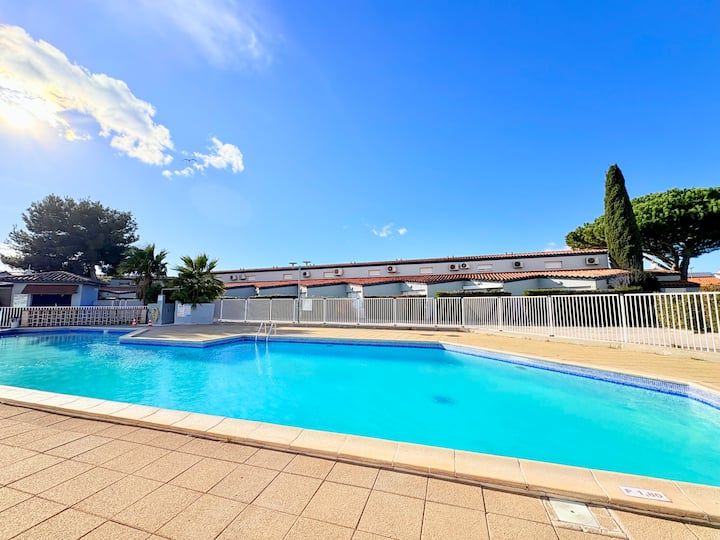 Maison Climatisée Terrasse, Piscine, Proche Plage - Saint-Cyprien