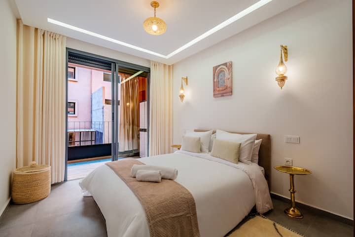 New Elegant 2br,ac/balcony, The Heart Of Marrakech - Marrakesh