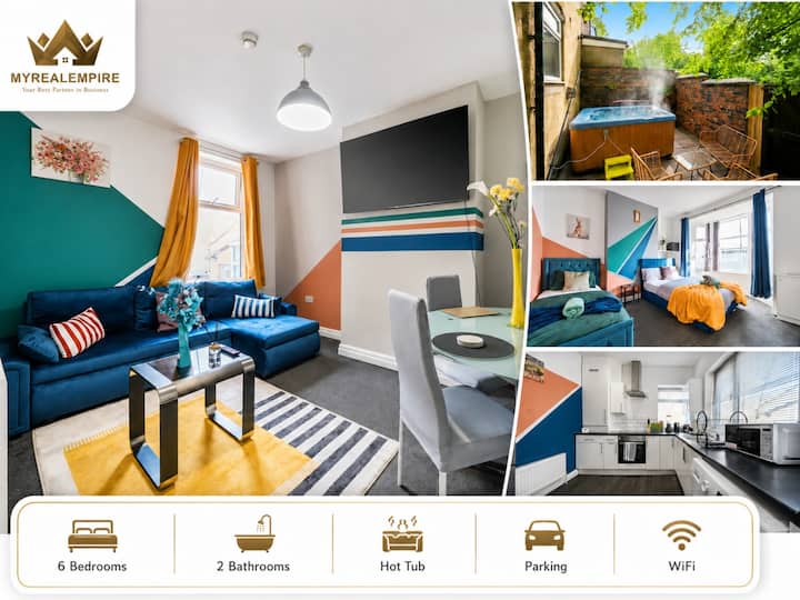 6br Retreat - Sleeps 13 | Hottub | Extended Stays - Manchester