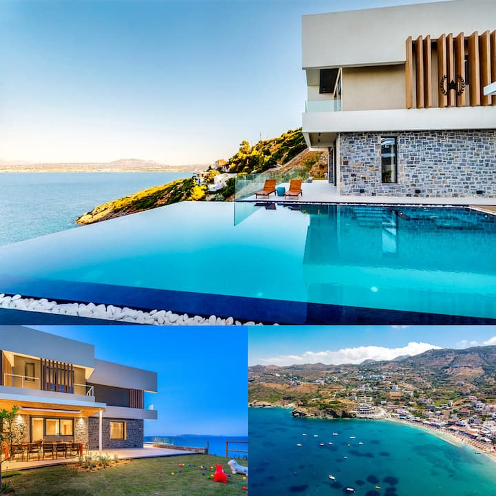 Sea Access / Heated Pool / Jacuzzi / Gym / 6bd - Crète