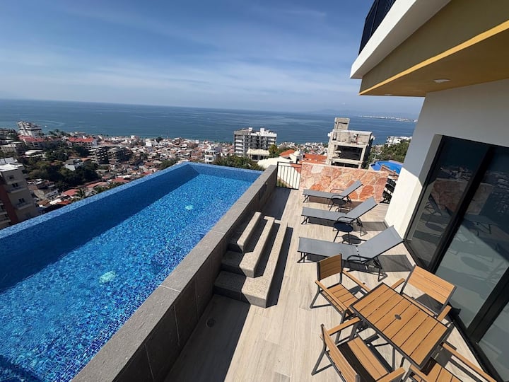 Luxury Bay View•rooftop Infinity Pool•6 Guests•401 - Puerto Vallarta