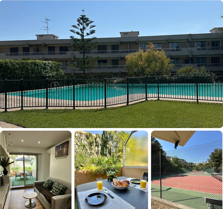 Piscine, Tennis, Garage Privé, à 5min De La Plage! - Nice