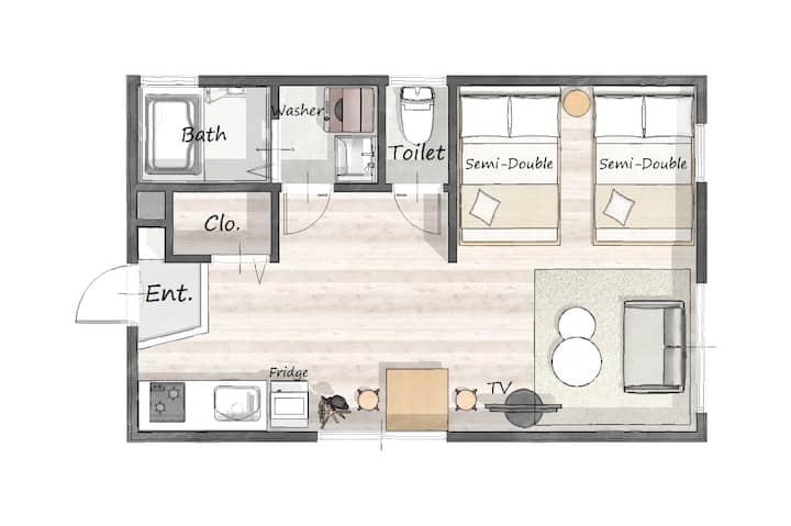 1br For 6 | Daikokucho 3 Min | Namba/dotonbori/usj - Osaka