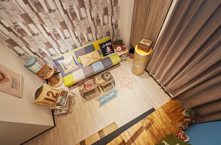 Mermaid 頂級套房 3minsximenmrt 西門町自然海灘風 - 新莊區