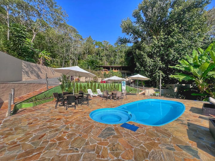 Casa C/3 Quartos| Piscina | Natureza| 5 Min Praia - Ilhabela