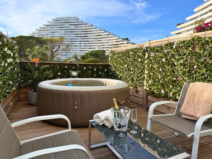Marina - Magnifique Appartement - Private Jacuzzi - Villeneuve-Loubet
