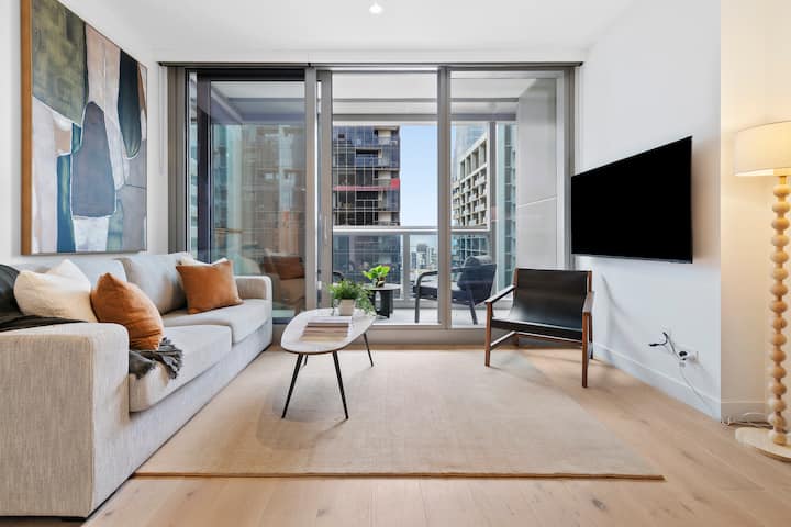 Luxe 1br + Study Balcony Pool Gym Sauna Steam - Rod Laver Arena