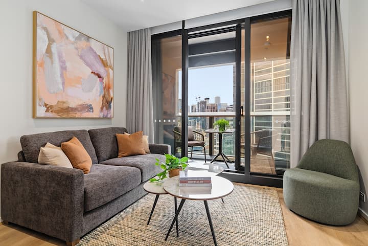 Modern 1br Prima Tower • Walk To Crown - Melbourne