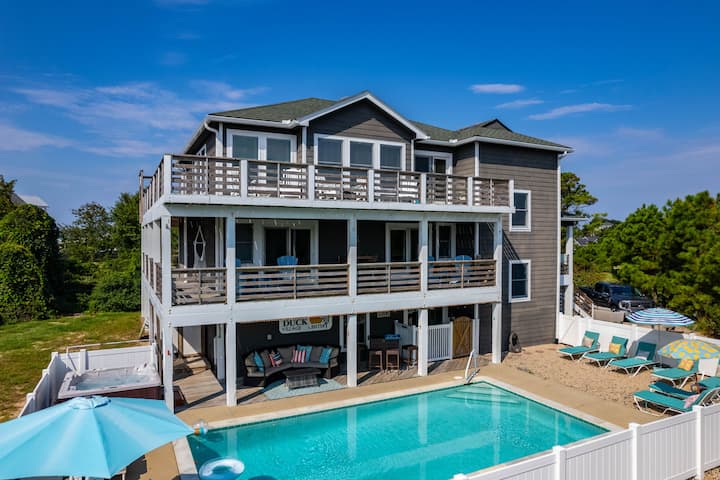 The Groovy Goose -Pool+oceanviews+elevator+petsok! - Duck, NC