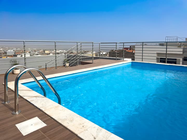 Cozy 2-bdr Apt, Cidadela - Rooftop Pool - Lcgr - Praia