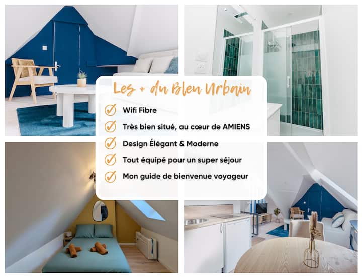 “Le Bleu Urbain” – Logement Chic En Centre-ville - Gare d'Amiens