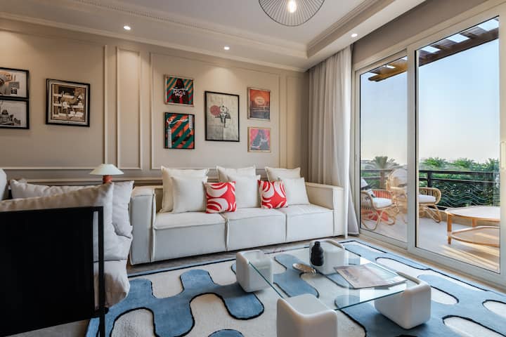 Golf-view | Luxe 2br Apartment Uptown Cairo - Cairo