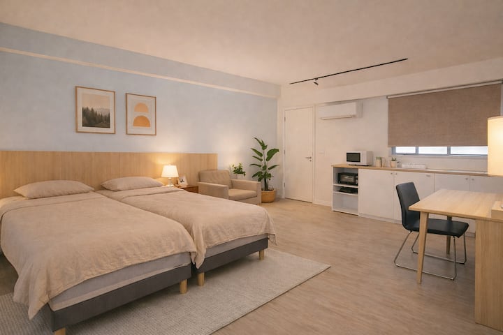 Mrt 2 Min•sunny Studio 1• Walk To Ntnu&ntu - Taipeh