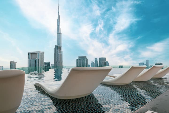 Premium 2br | 64th Floor Infinity Pool | Burj View - Dubaï