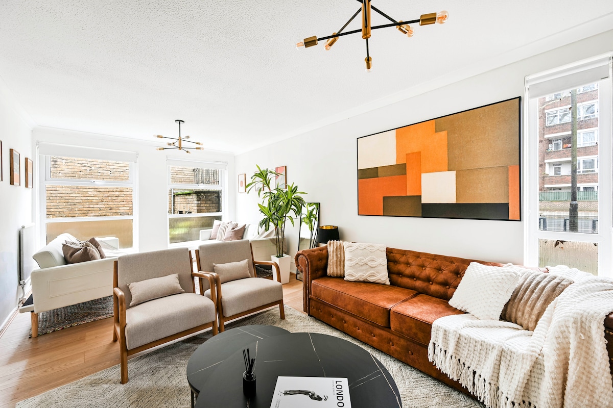 E8 Modern Flat •Capacidad para 9 personas •Jardín• Cerca de Central Ldn ...