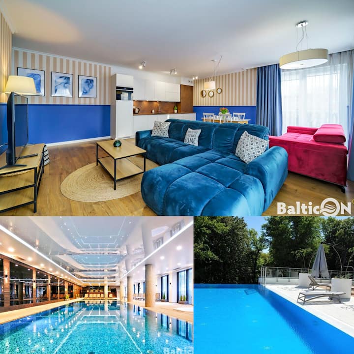 3-room Apartment-indoor & Outdoor Pool, Sauna, Gym - Kołobrzeg