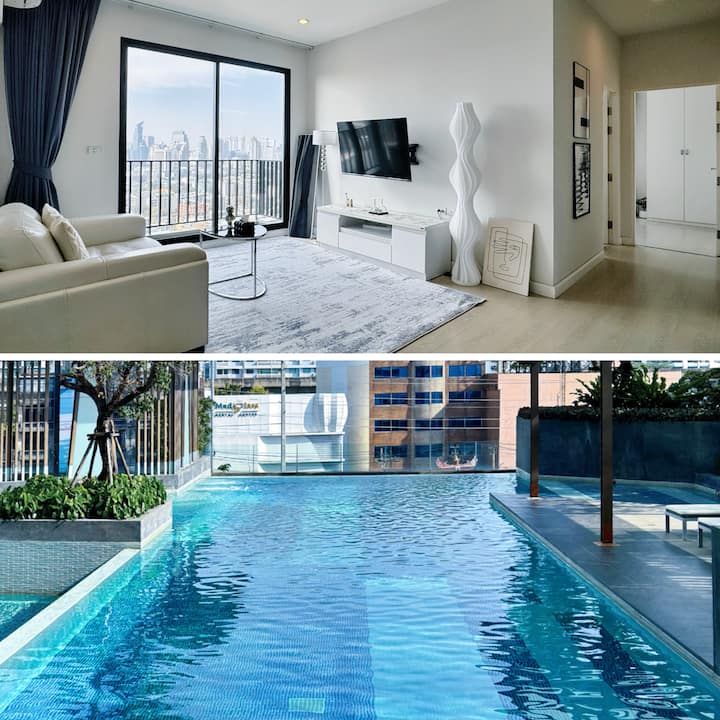 Centre/vue Ville/2 Ch/moderne/rca/piscine & Gym - Thailand