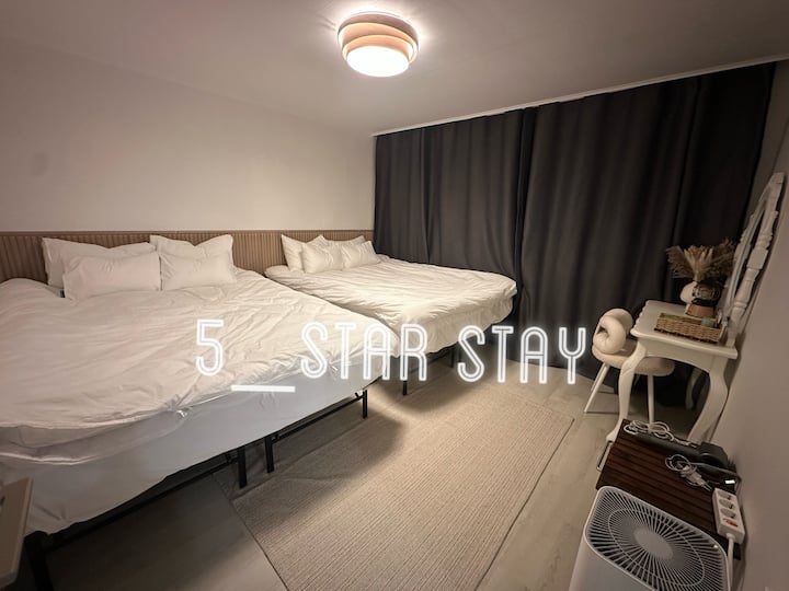 서울 봄 여행숙소｜아기랑•연인•장기숙박환영｜넓은 호텔식 퀸침대2개｜따뜻온돌방 #미스터멘션 - 의정부2동
